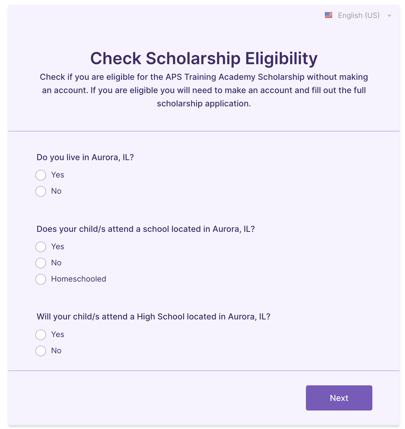 Application Portal - APS Training Academy